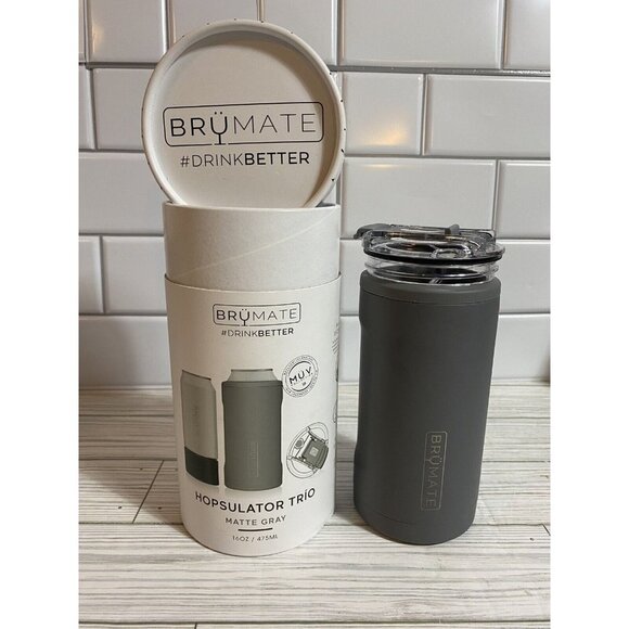 BRUMATE | Dining | Brumate Hopsulator Trio 3 In Matte Gray Can Cooler ...